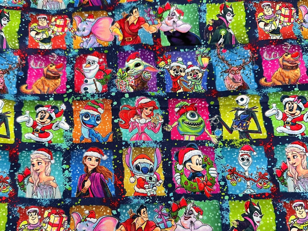Disney Christmas Fabric/ Characters Fabric/ Custom Fabric/ - Etsy