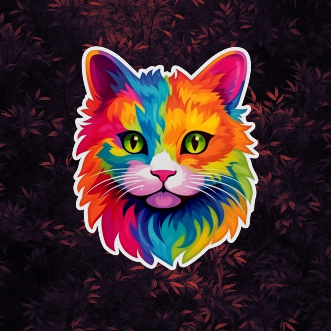 Rainbow Cat Sticker - Pride, Spirit Animal - Etsy