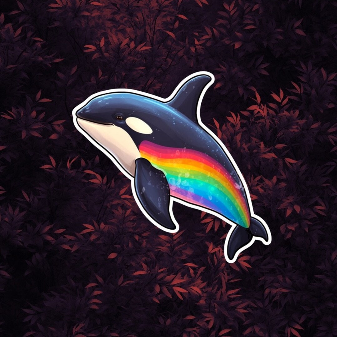 Rainbow Orca Whale Sticker Pride Spirit Animal - Etsy