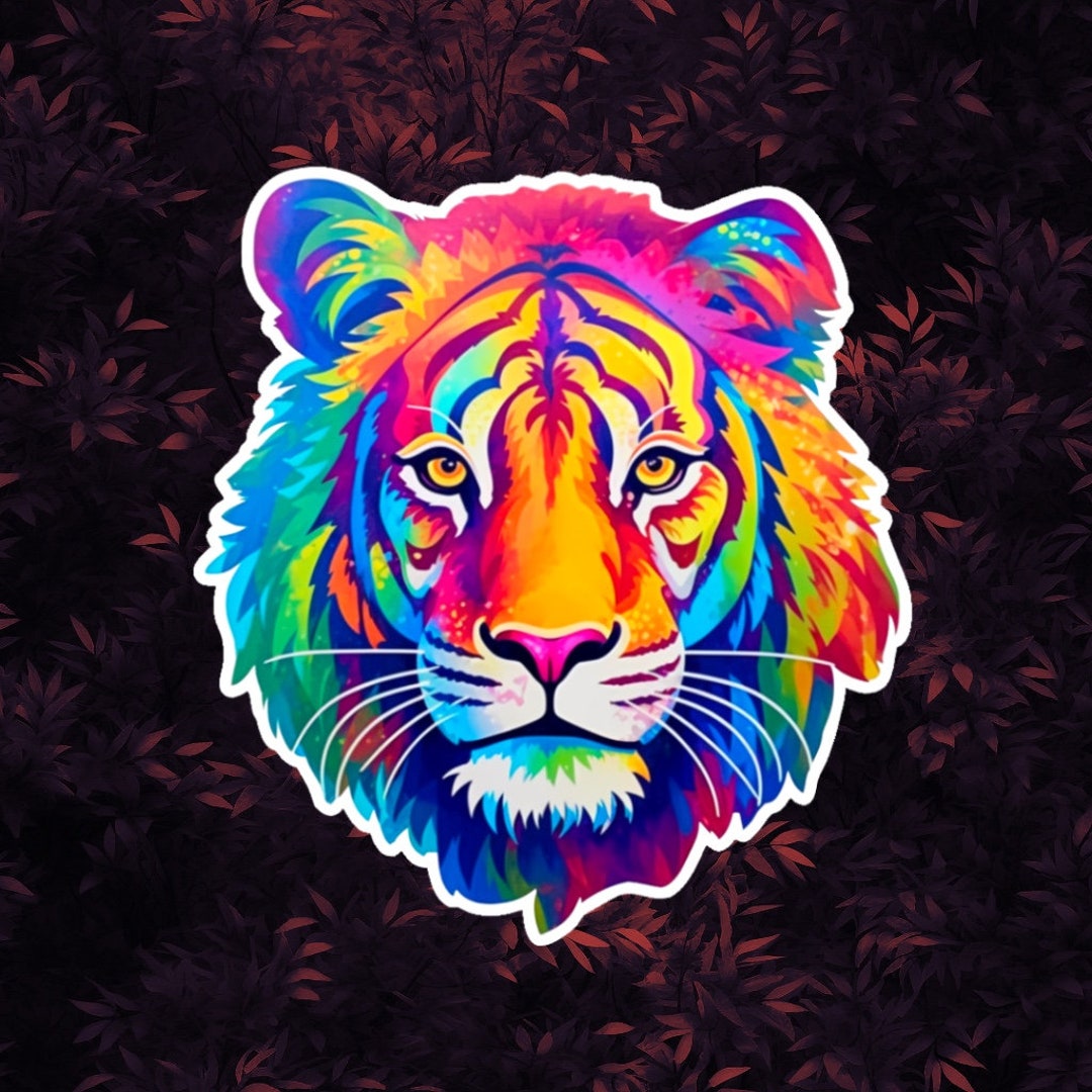 Rainbow Tiger Sticker - Pride, Spirit Animal - Etsy