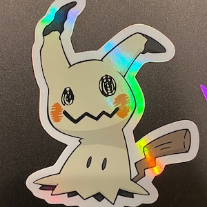 Mimikyu Holographic Sticker - Vinyl - Etsy