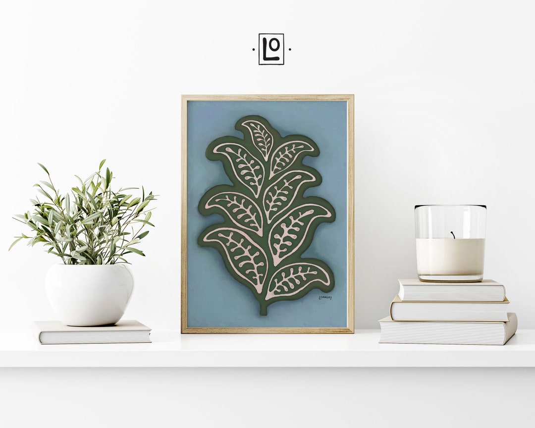 William Morris Inspired Leaf Pattern Wall Art Print - Etsy