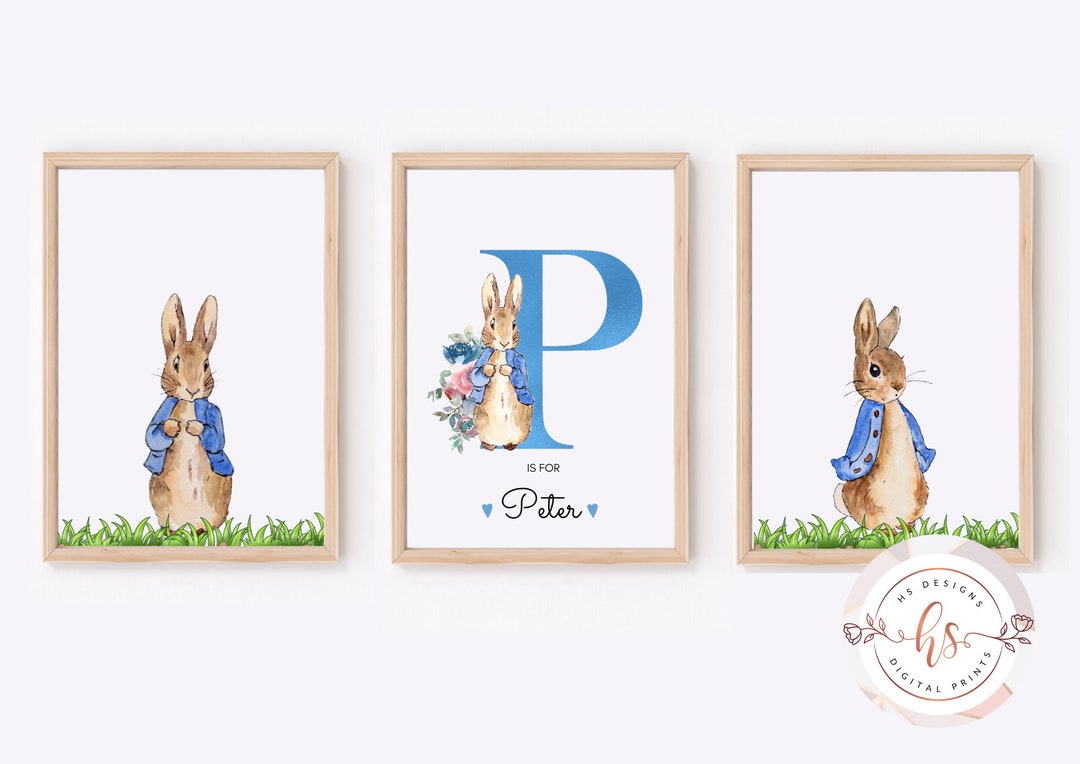 Peter Rabbit 3 Piece Prints Peter Rabbit Print Personalised Prints ...