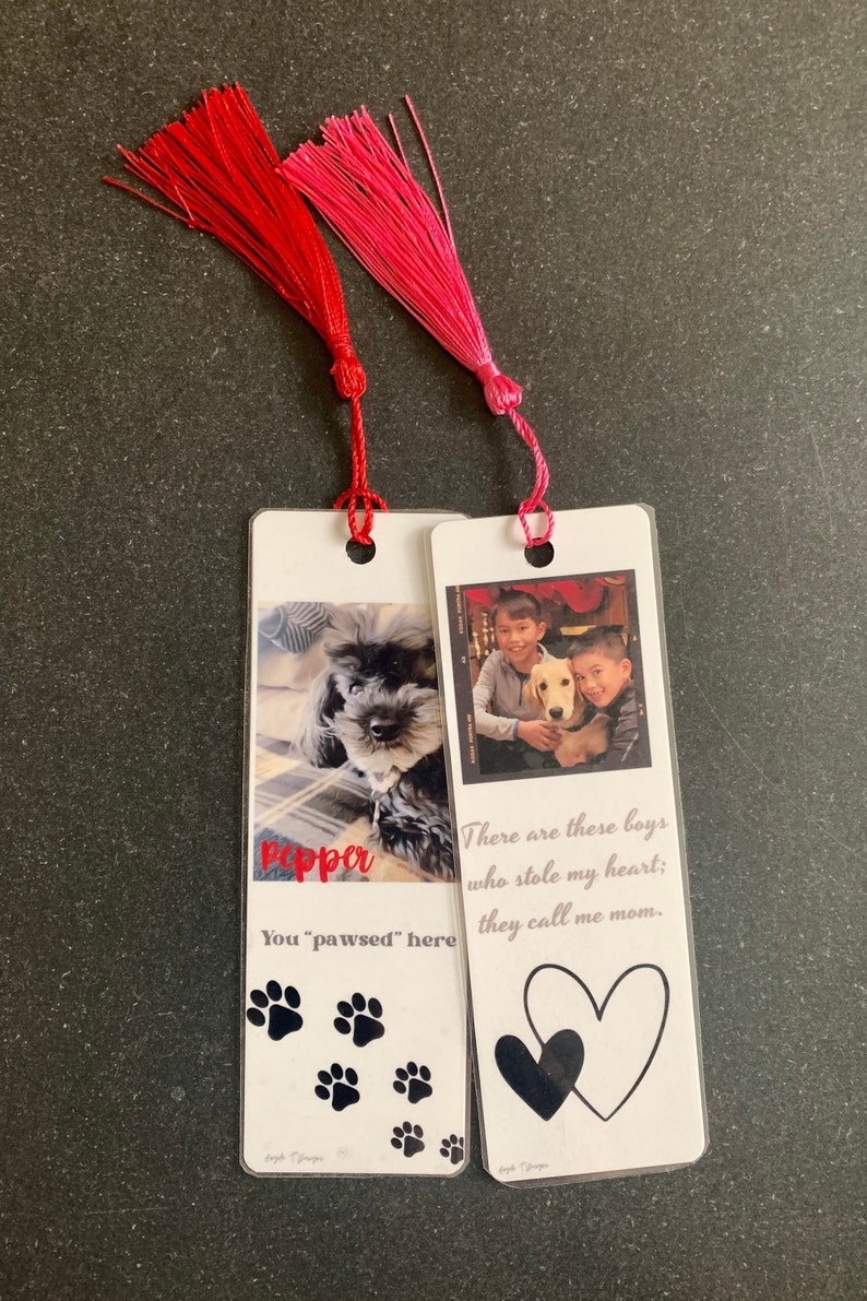 Custom Photo Bookmark Personalized Bookmark With Text - Etsy