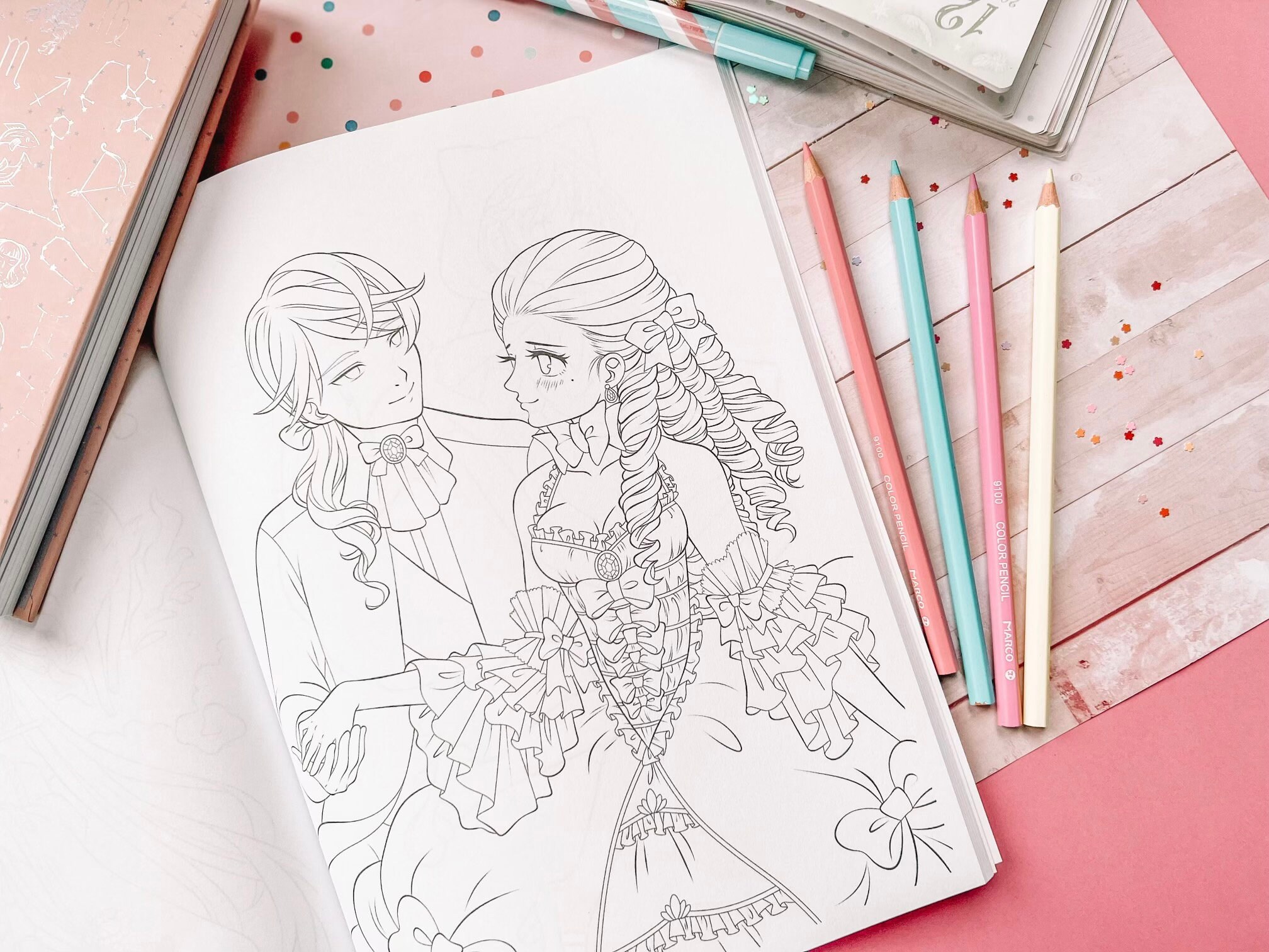 Let's Color!: Anime Girls Printable PDF Coloring Book Digital Download ...