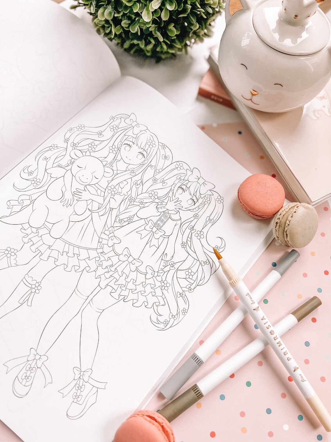 Let's Color!: Anime Girls Printable PDF Coloring Book Digital Download ...