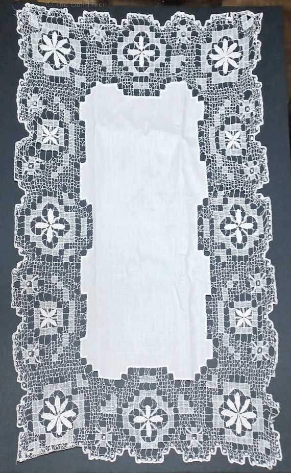 Antique Flemish belgium Bobbin Lace Table Runner Doily - Etsy