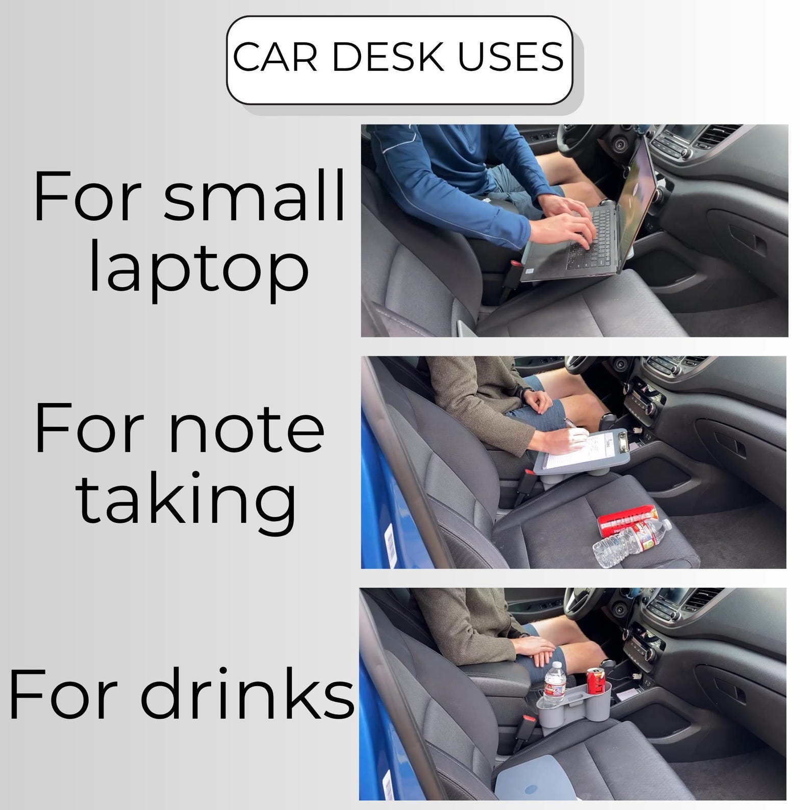 Portable Car Desk With Removable Clipboard -travel Desk With Drink ...
