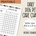 Printable Daily Dogpet Care Chart, Weekly Dog Care Schedule, Dog Tasks ...
