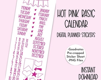 Hot Pink Goodnotes Stickers - Etsy