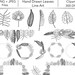 Leaf Clipart, Hand Drawn Line Art, Tropical Leaf Art, Bouquet Border ...