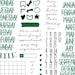 Minimalist Emerald Green Calendar Digital Stickers Planner Months Weeks ...