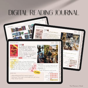 Minimalist Neutral Digital Reading Journal, PDF Aesthetic Neutral Book ...