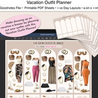 Travel Outfit Planner Printable Template, Daily Outfit Planner for ...