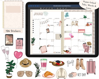 Aesthetic Digital Planner Stickers - Etsy