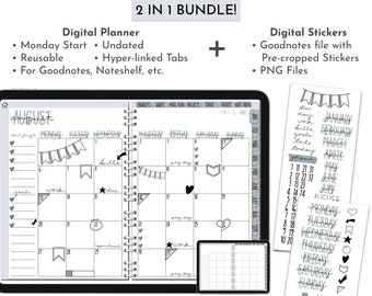 Aesthetic Minimalist Digital Planner & Digital Stickers for Goodnotes ...