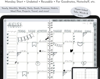 Minimalist Neutral Digital Planner for Goodnotes Digital Calendar Month ...