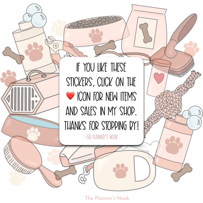 Pink Dog Care Digital Planner Stickers, Dog Care Goodnotes Stickers ...