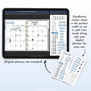 Minimalist Light Blue Calendar Digital Stickers for Goodnotes Planner ...