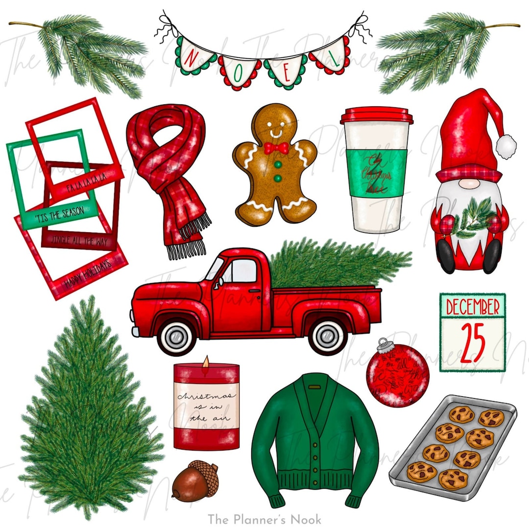 Christmas Clipart December Holiday Season Digital Planner Stickers ...
