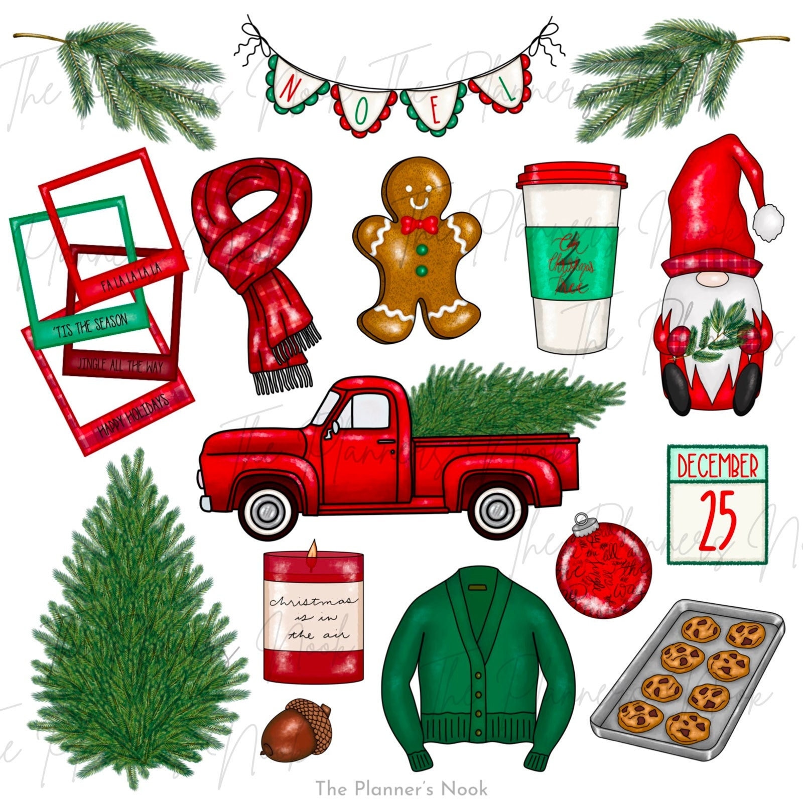 Christmas Clipart December Holiday Season Digital Planner Stickers ...