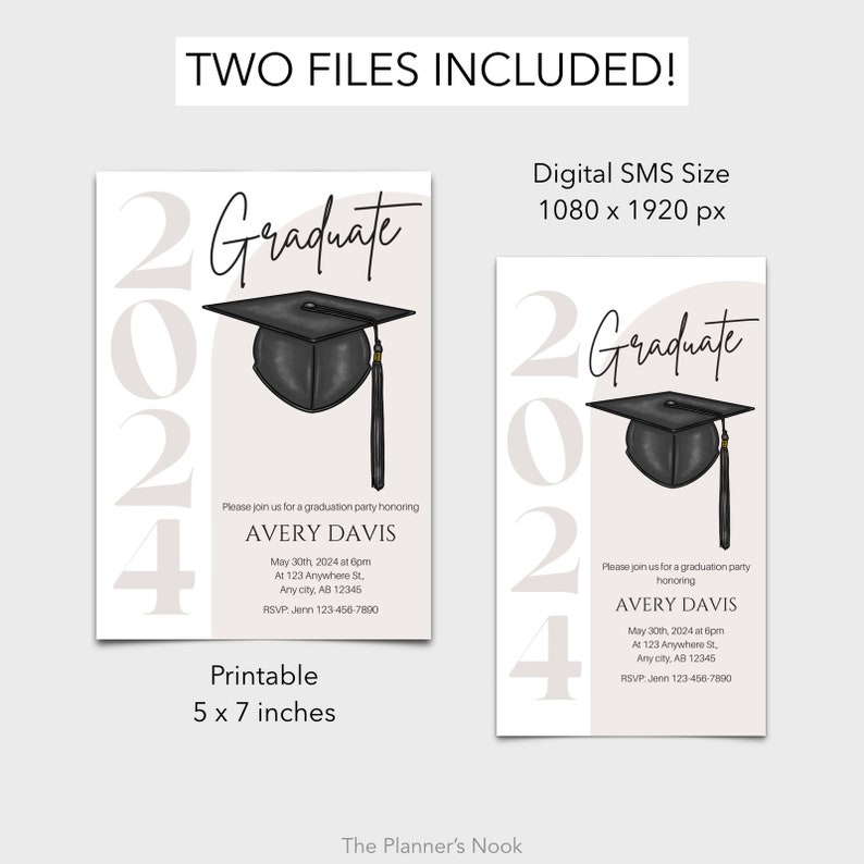 Graduation Party Editable Invitation, Printable Grad Party Invitation ...