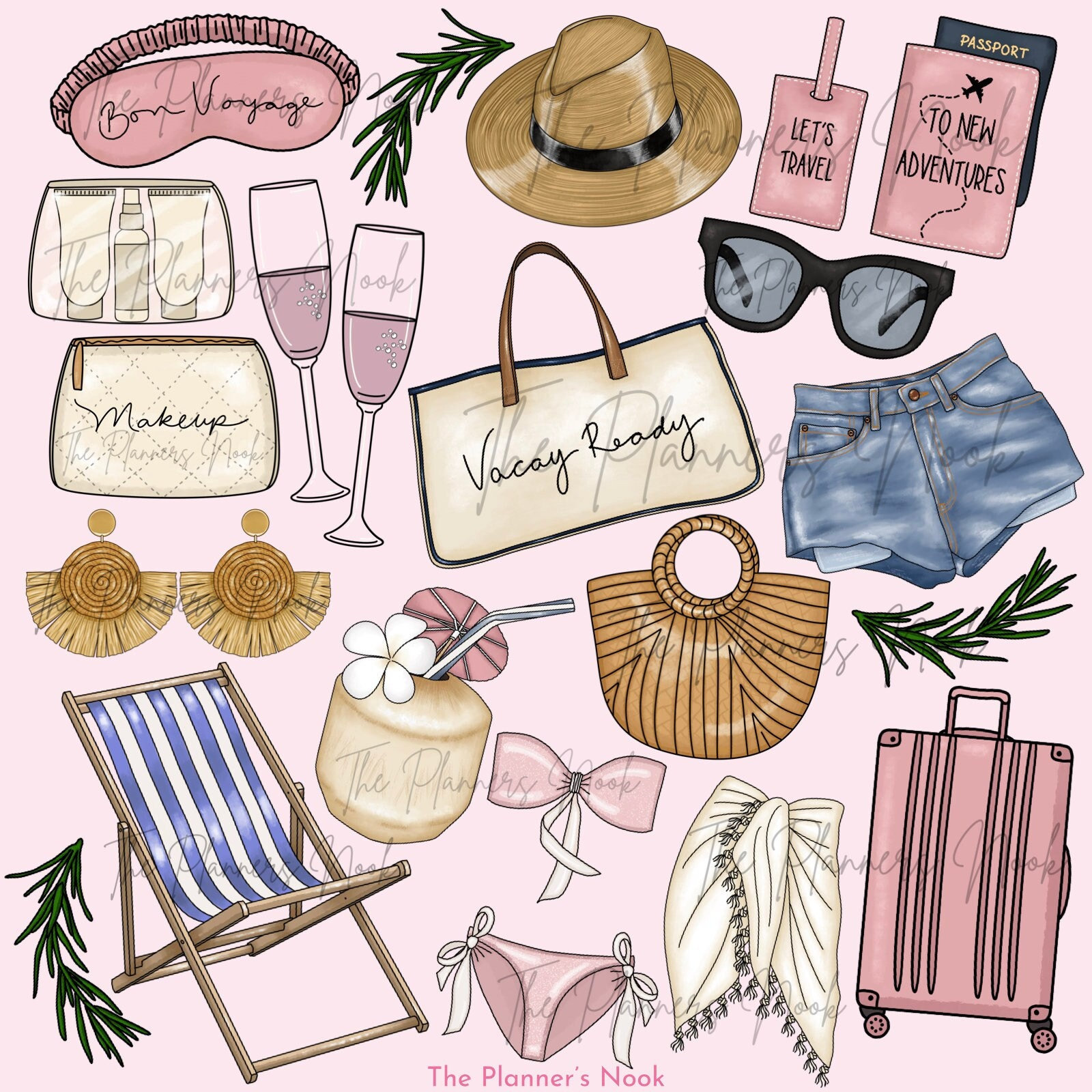 Bachelorette Vacation Clipart Girls Trip Tropical Birthday Vacation ...