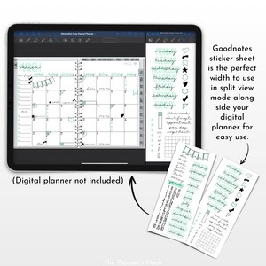 Minimalist Mint Green Calendar Digital Stickers for Goodnotes Planner ...