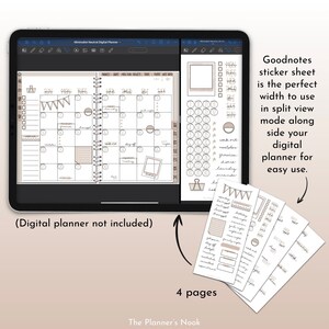 Minimalist Neutral Daily Life Digital Stickers for Goodnotes Planner ...