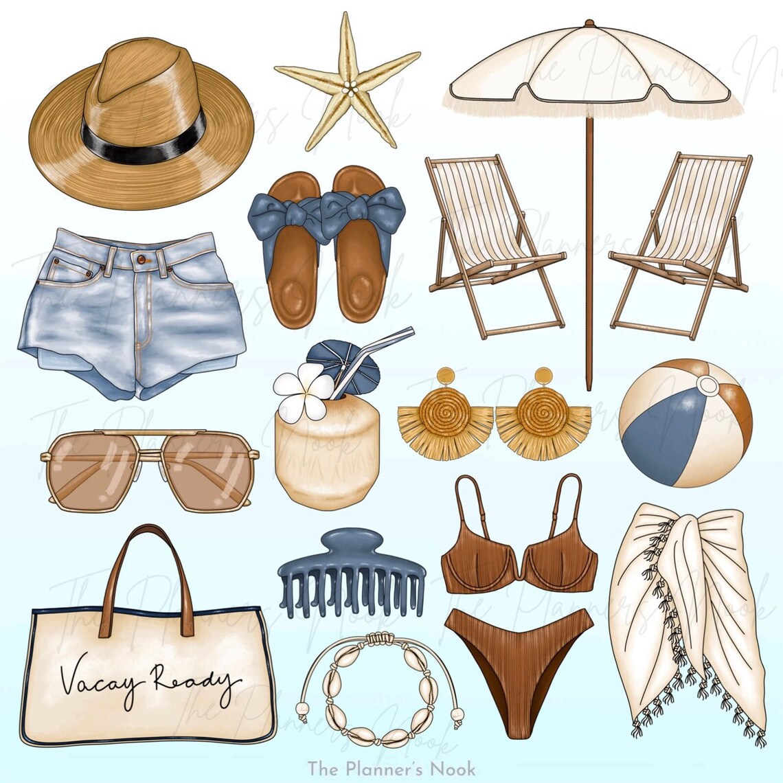 Vacation Beach Style Clipart Tropical Summer Fashion Clipart iPad ...