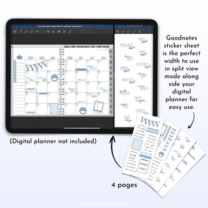 Minimalist Light Blue Daily Life Digital Stickers for Goodnotes Planner ...