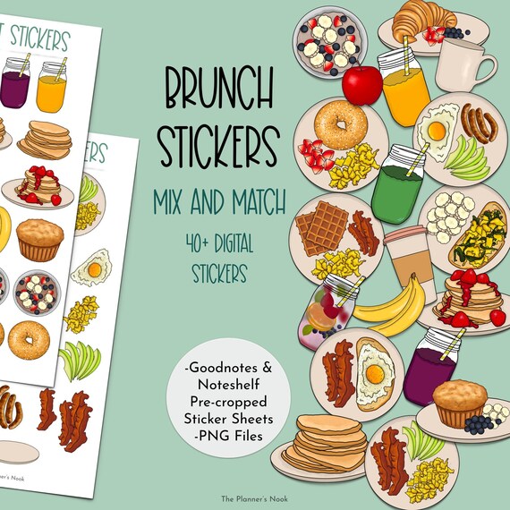 Brunch Digital Stickers Goodnotes Stickers Noteshelf | Etsy