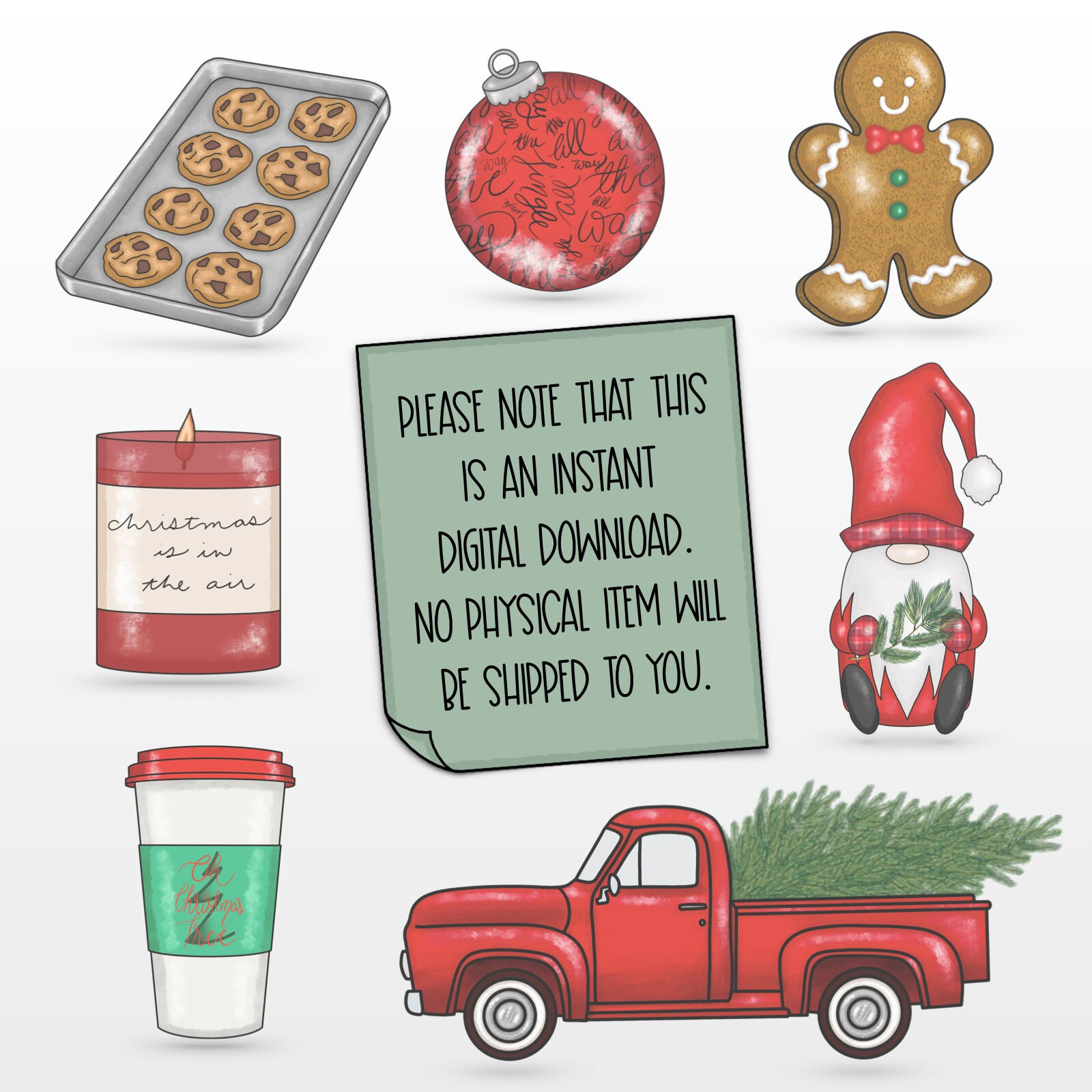 Christmas Clipart December Holiday Season Digital Planner Stickers ...