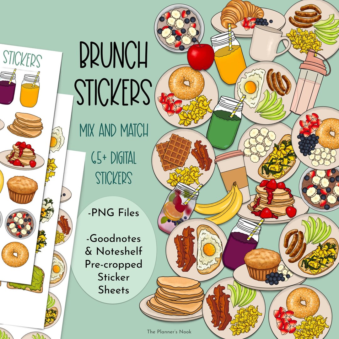 Brunch Digital Stickers Goodnotes Stickers Noteshelf - Etsy