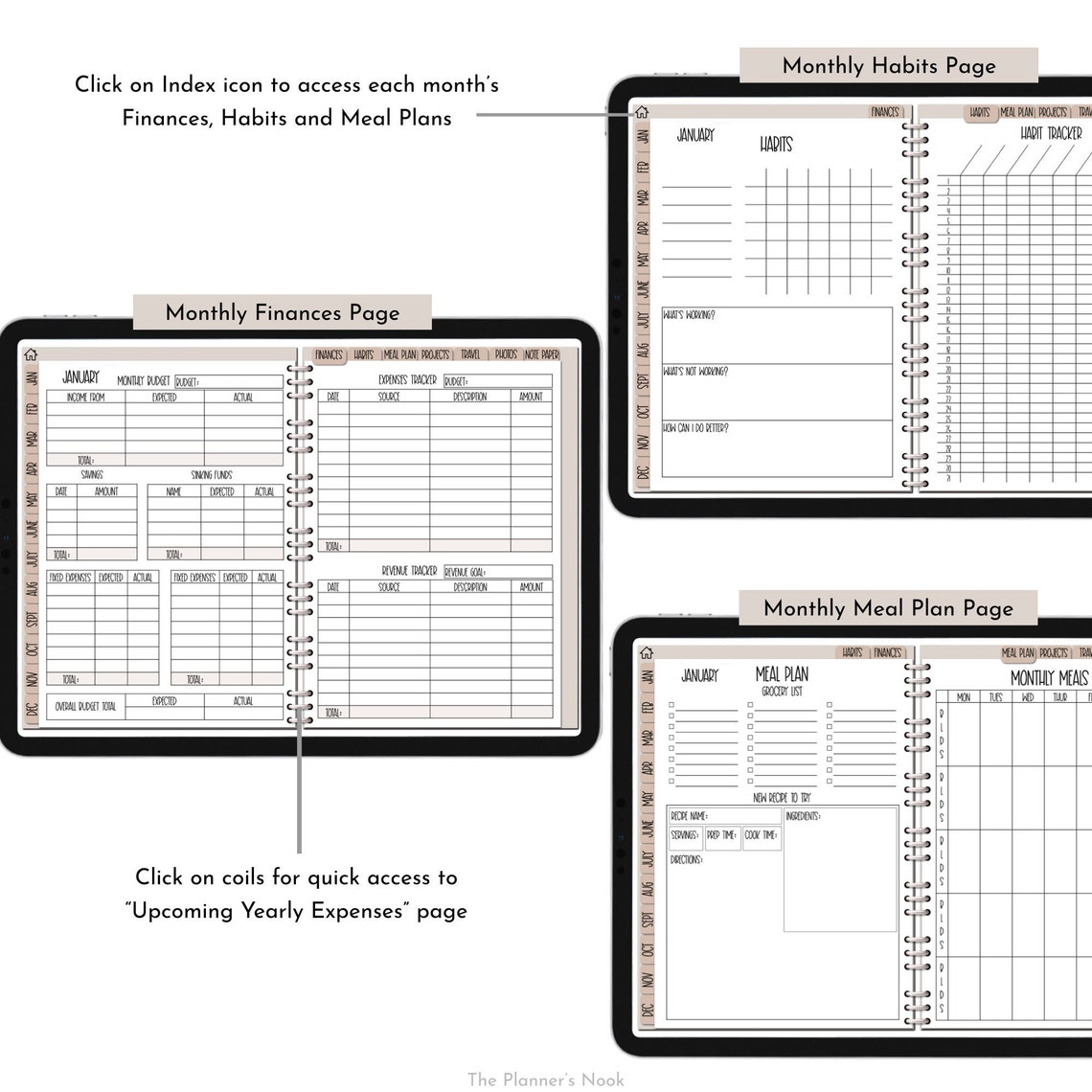 Minimalist Neutral Digital Planner & Calendar Stickers for Goodnotes ...