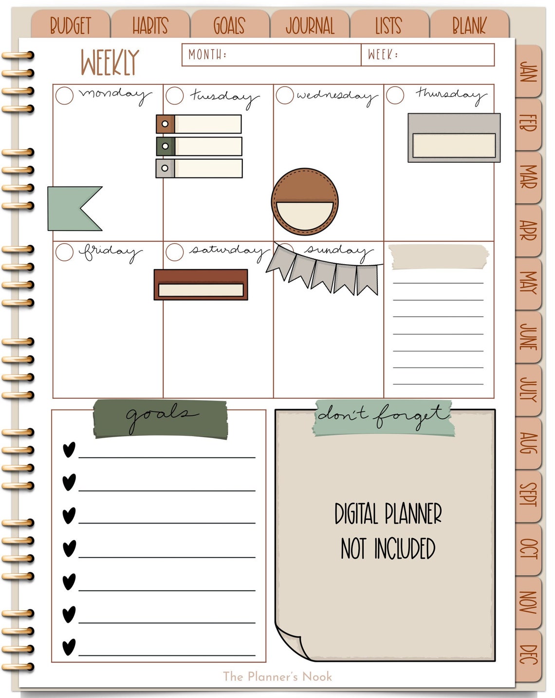 Earthy Neutrals Digital Stickers Boho Goodnotes File Ipad - Etsy