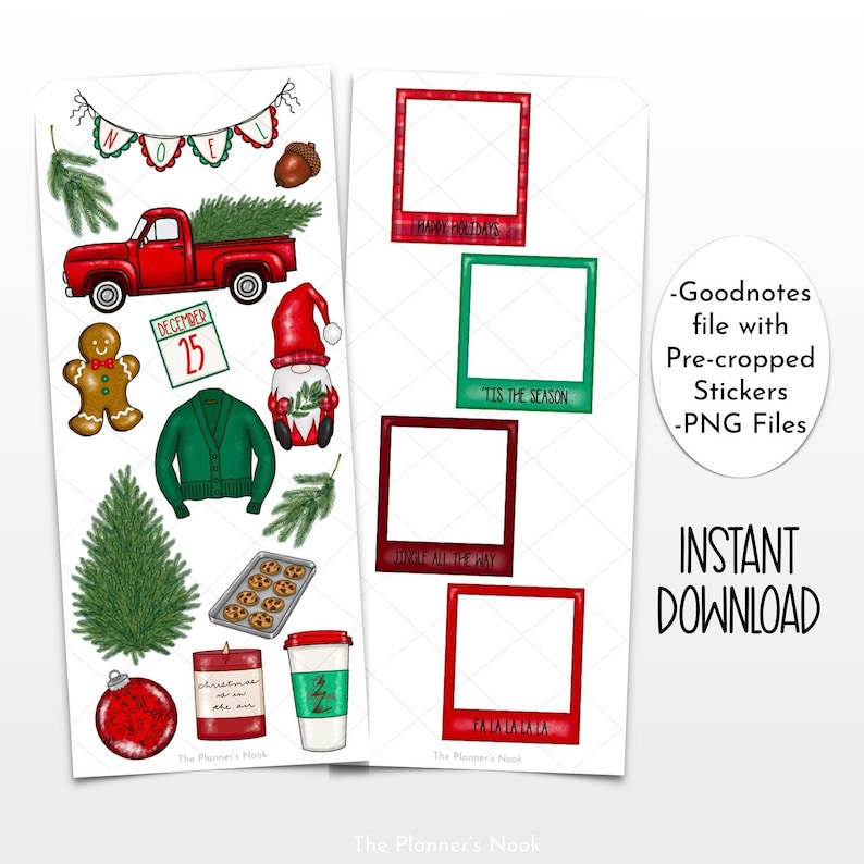 Christmas Clipart December Holiday Season Digital Planner Stickers ...