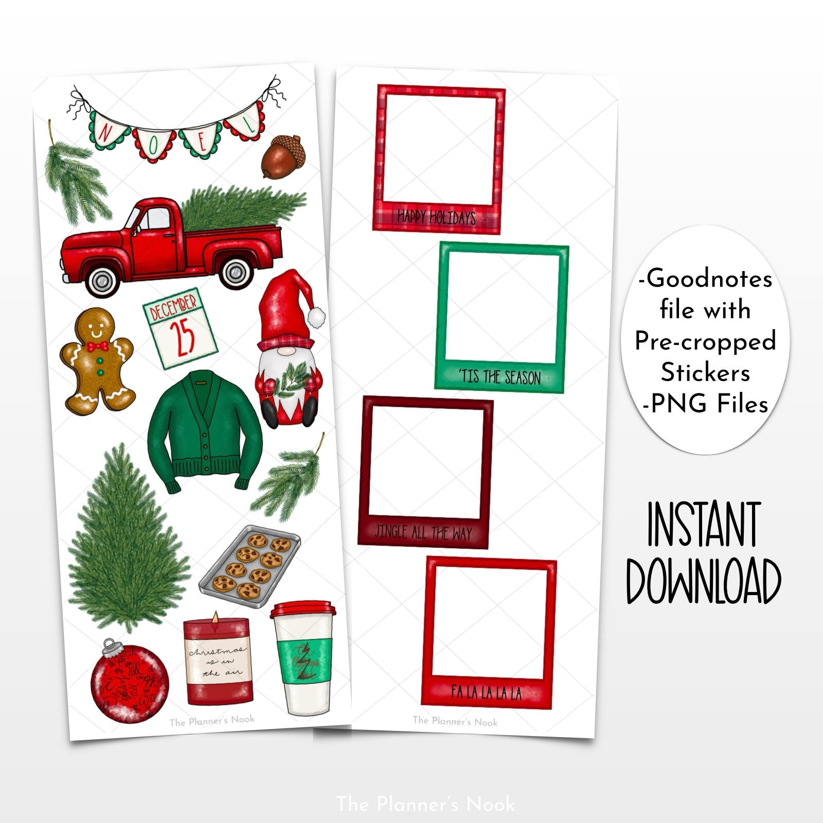Christmas Clipart December Holiday Season Digital Planner Stickers ...