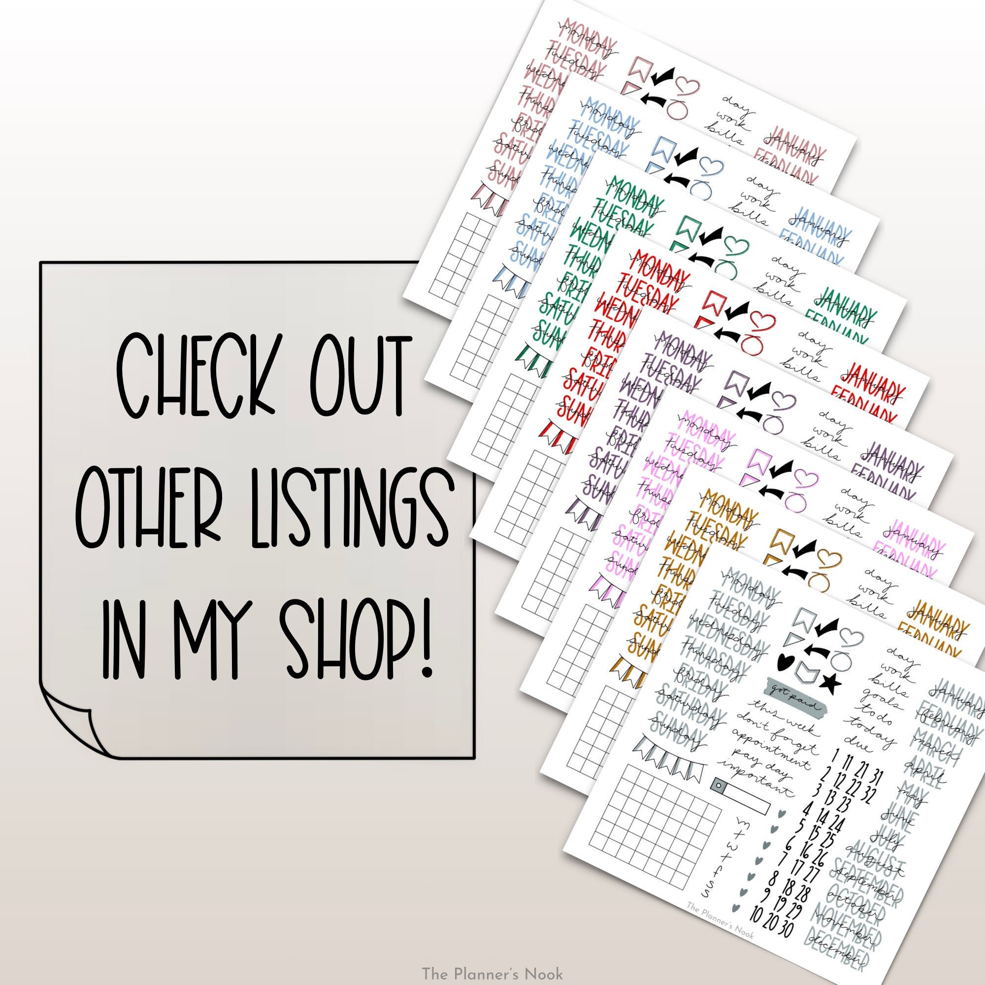 Basic Calendar Digital Stickers for Goodnotes Planner Month - Etsy