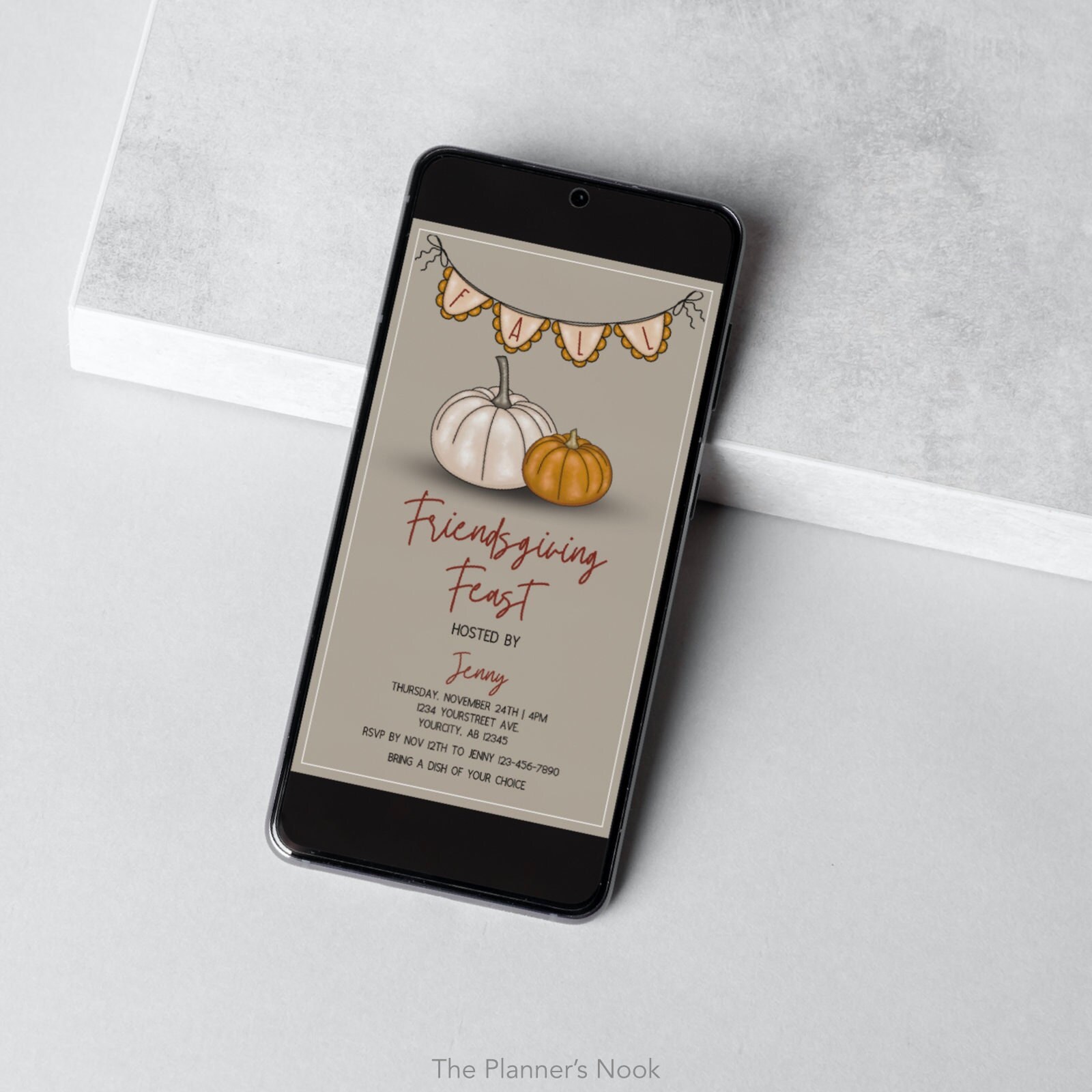 Friendsgiving Feast, Mobile Invitation, Friendsgiving Invite, Pumpkin ...