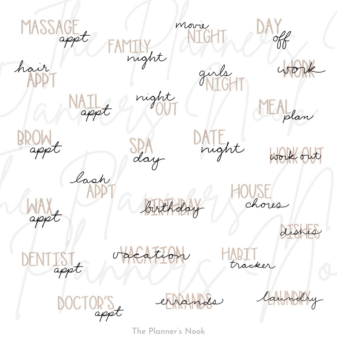 Minimalist Neutral Daily Life Digital Stickers for Goodnotes Planner ...