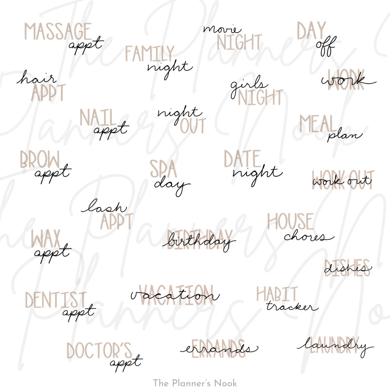 Minimalist Neutral Daily Life Digital Stickers for Goodnotes Planner ...