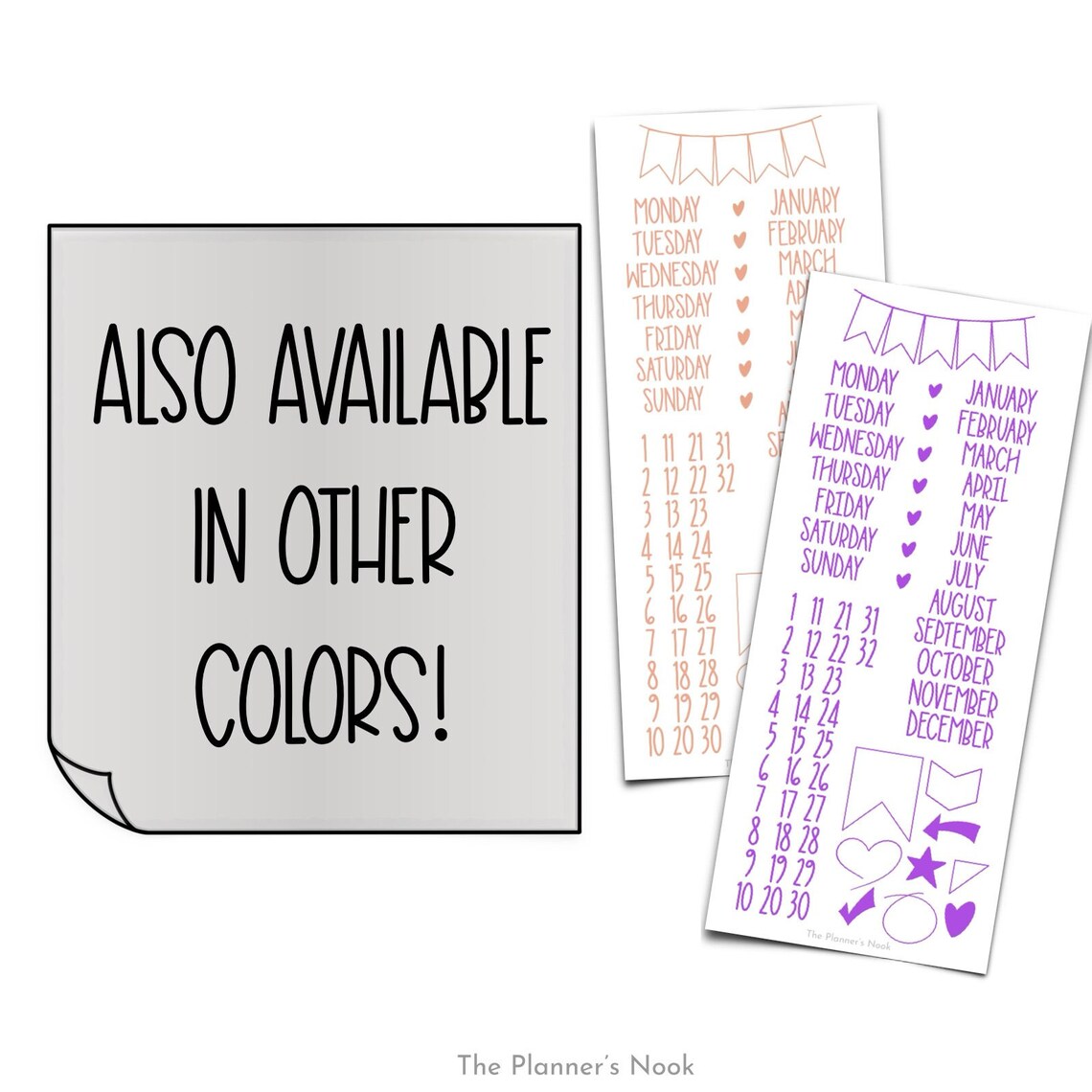 Basic Calendar Digital Stickers for Goodnotes Planner Month - Etsy