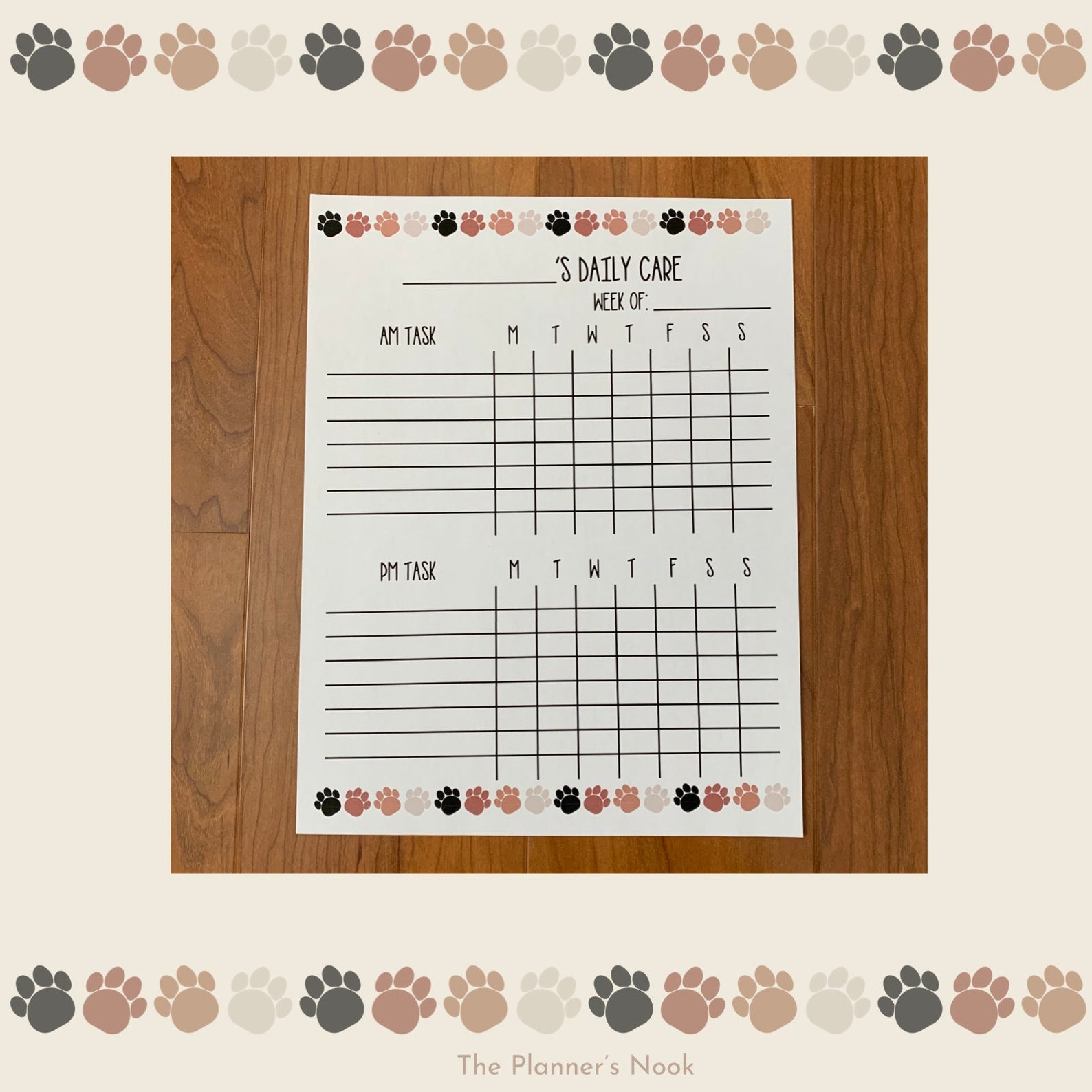 Printable Dog Care Chart, Weekly Dog Care Schedule, Dog Tasks and ...
