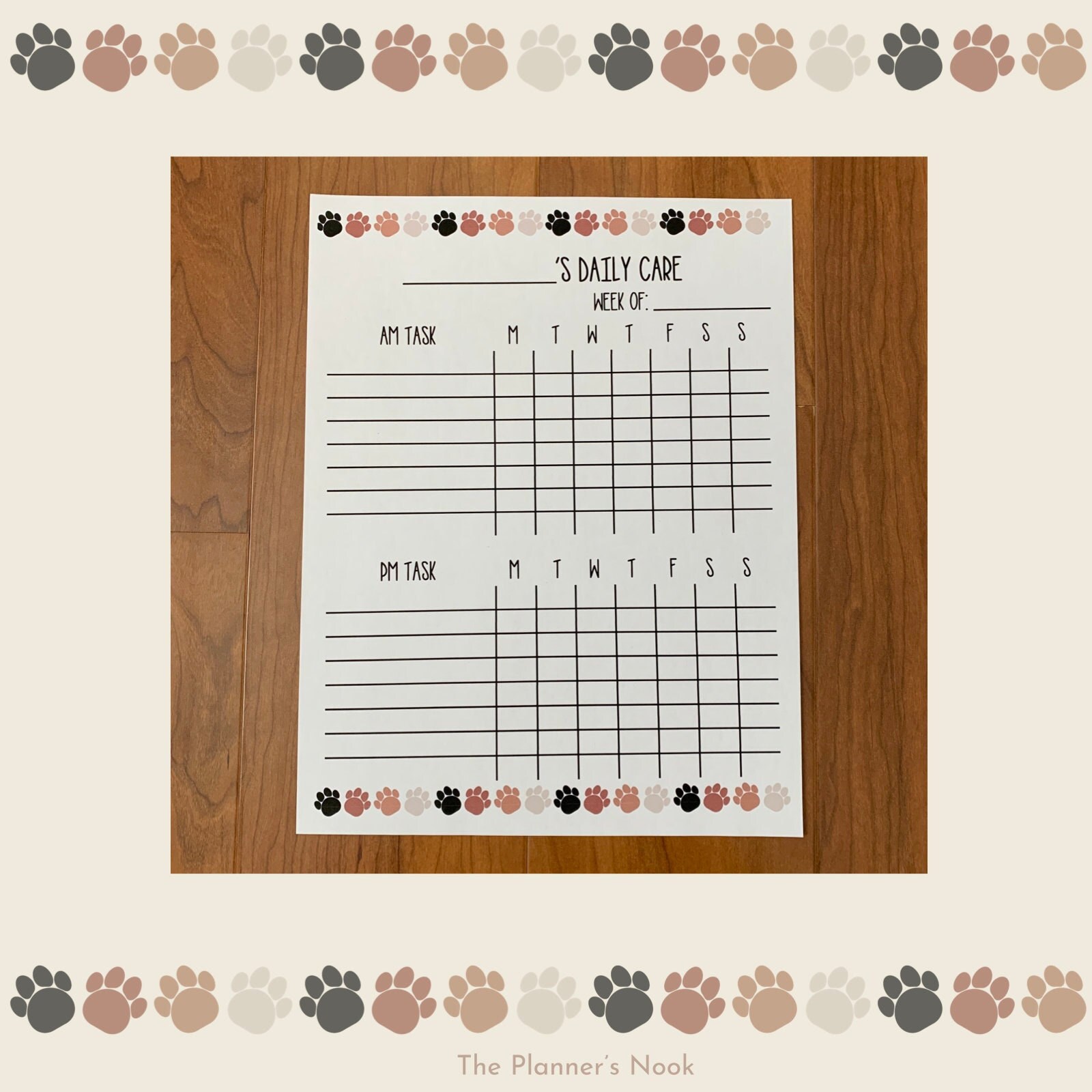Printable Dog Care Chart, Weekly Dog Care Schedule, Dog Tasks and ...