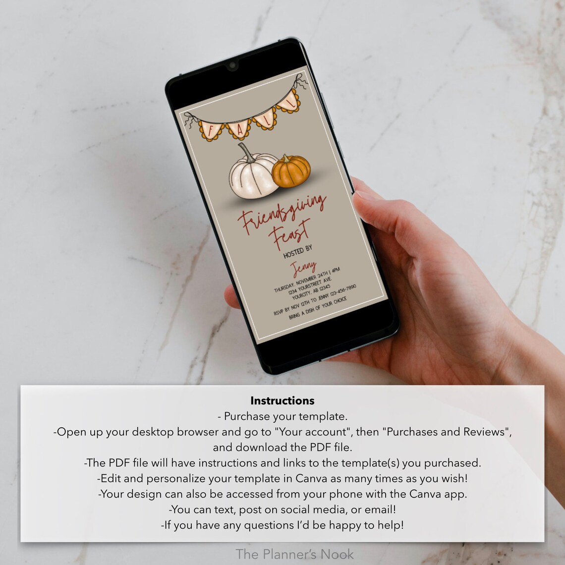 Friendsgiving Feast, Mobile Invitation, Friendsgiving Invite, Pumpkin ...