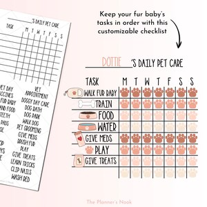 Pink Dog Care Digital Planner Stickers, Dog Care Goodnotes Stickers ...
