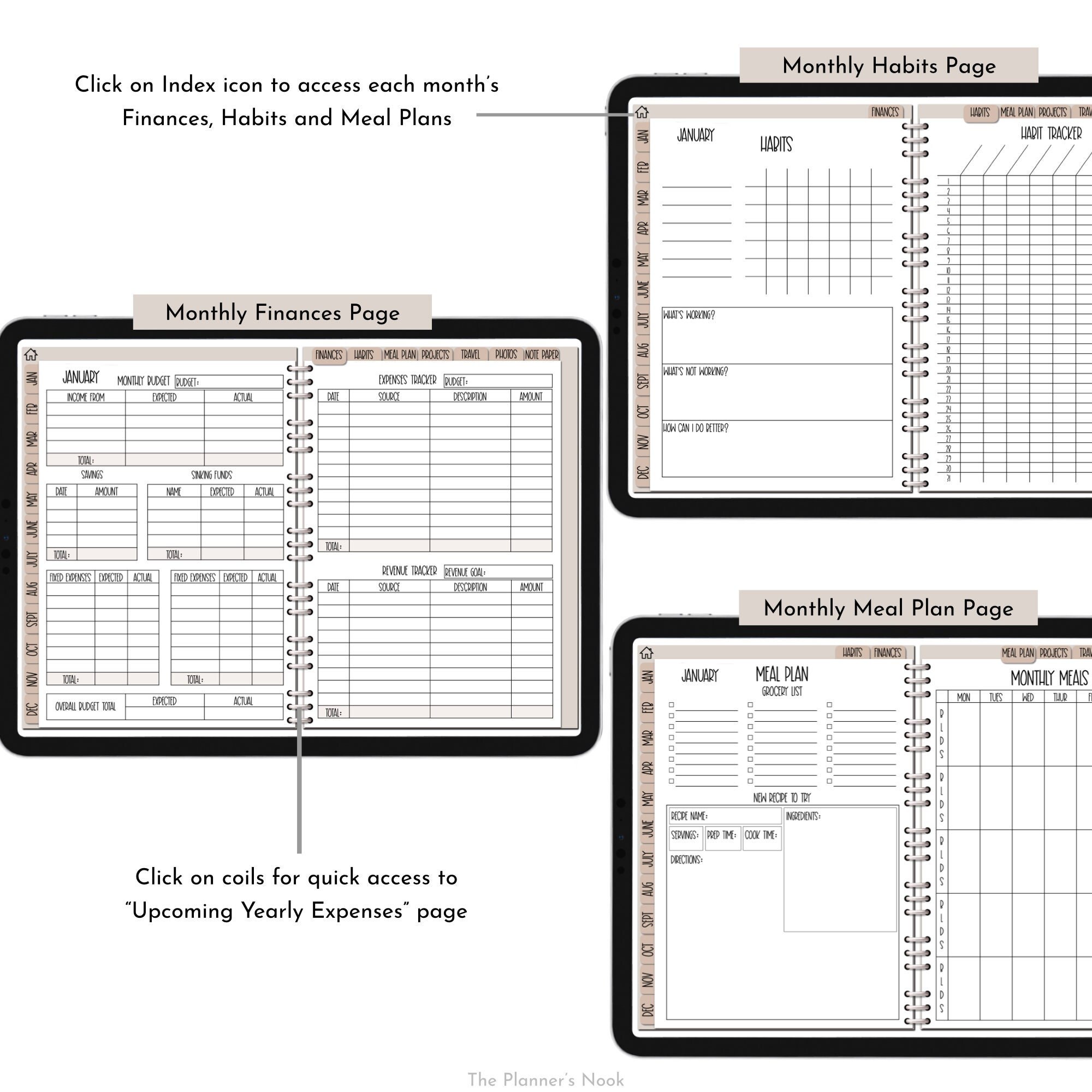 Minimalist Neutral Digital Planner for Goodnotes Digital Calendar Month ...