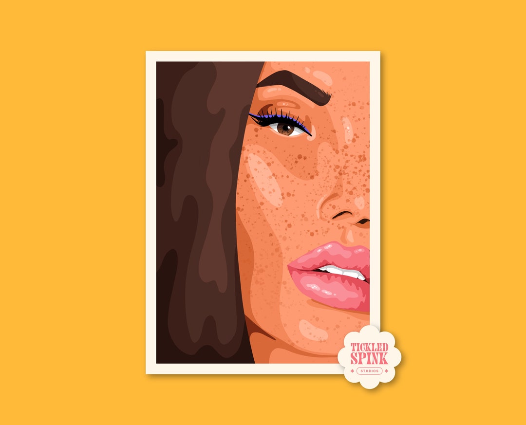 Bold and Beautiful, Female Portrait, Feminine, Freckles - Digital Print ...