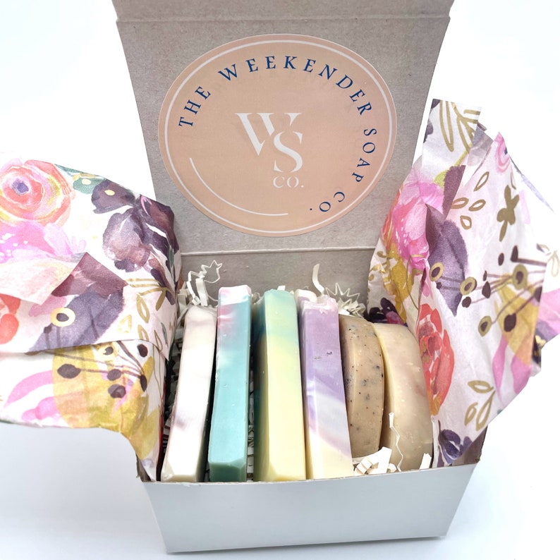 Mini Soap Variety Box Sampler Set of 6 Handmade Soap Sample Pack Travel ...